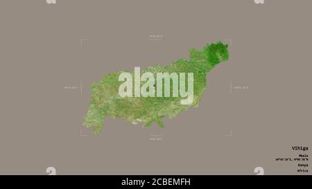 Area of Vihiga, county of Kenya, isolated on a solid background in a ...