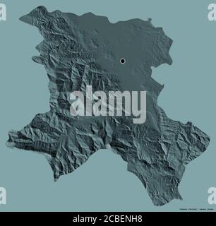 Shape of Uroševac, district of Kosovo, with its capital isolated on ...