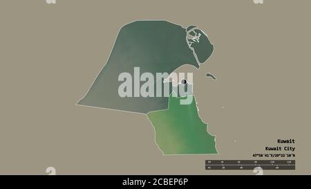 Map of the capital city Kuwait with main streets, rivers, lakes, urban ...