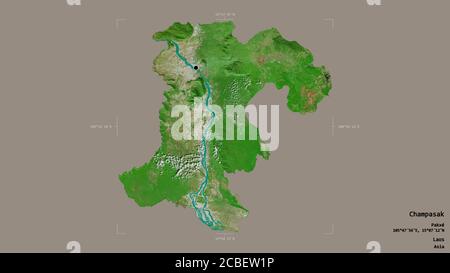 Area of Champasak, province of Laos, isolated on a solid background in ...