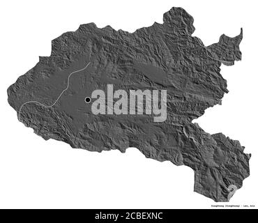 Xiangkhoang, province of Laos. Elevation map colored in wiki style with ...