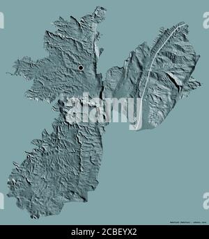 Nabatiyeh, governorate of Lebanon. Colored elevation map with lakes and ...