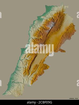 Shape of Lebanon with its capital isolated on white background ...