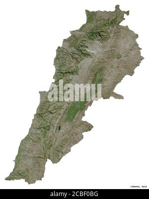 Shape of Lebanon with its capital isolated on white background ...
