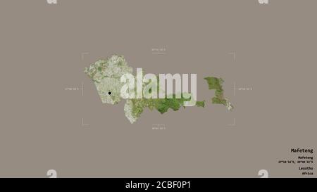 Area of Mafeteng, district of Lesotho, isolated on a solid background ...