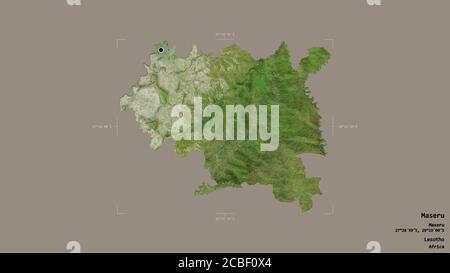 Area of Maseru, district of Lesotho, isolated on a solid background in ...