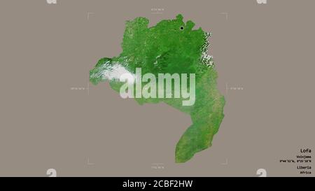 Zoom in on Lofa (county of Liberia) extruded. Oblique perspective ...