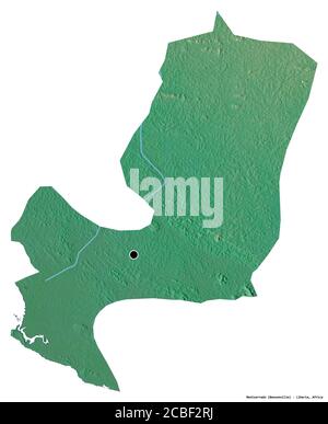 Shape of Montserrado, county of Liberia, with its capital isolated on a ...