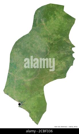 Shape of River Cess, county of Liberia, and its capital. Distance scale ...