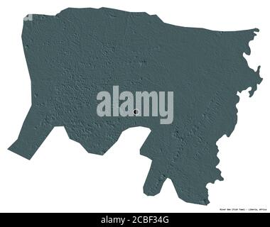 Shape of River Gee, county of Liberia, with its capital isolated on ...