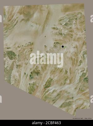 Al Kufrah, district of Libya. Solid color shape. Corner auxiliary ...