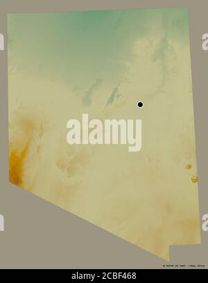 Al Kufrah, district of Libya. Solid color shape. Corner auxiliary ...