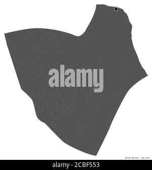 Misratah, district of Libya. Bilevel elevation map with lakes and ...
