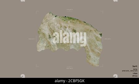 Map of Sirte, Libya, satellite view, map in 3d. Black and white Stock ...