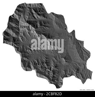 Caska, municipality of Macedonia. Bilevel elevation map with lakes and ...