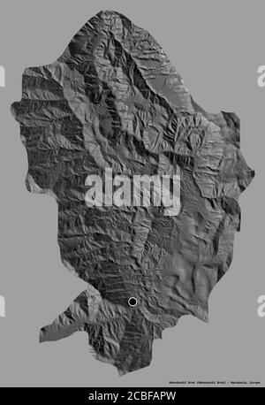 Makedonski Brod, municipality of Macedonia. Bilevel elevation map with ...