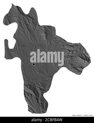 Negotino, municipality of Macedonia. Bilevel elevation map with lakes ...