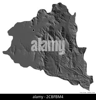 Prilep, municipality of Macedonia. Bilevel elevation map with lakes and ...