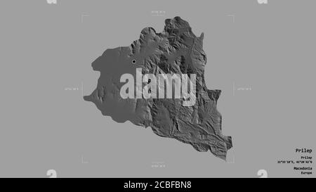 Area of Prilep, municipality of Macedonia, isolated on a solid ...