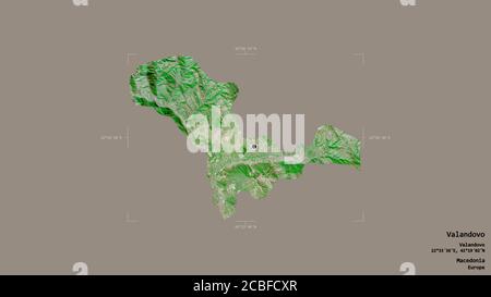 Area of Valandovo, municipality of Macedonia, isolated on a solid ...