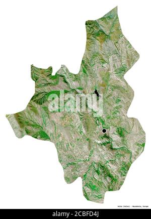 Veles, municipality of Macedonia. Satellite imagery. Shape presented ...
