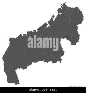 Mahajanga, autonomous province of Madagascar. Bilevel elevation map ...
