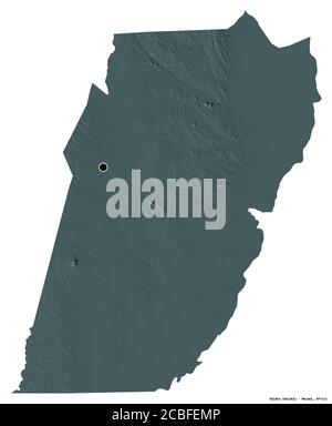 Balaka, district of Malawi. Colored elevation map with lakes and rivers ...