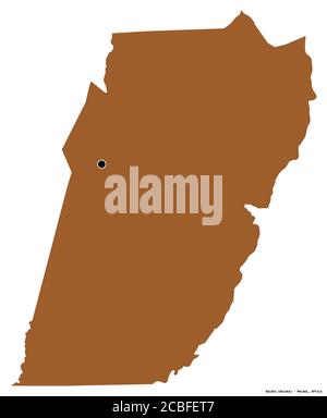 Shape of Balaka, district of Malawi, with its capital isolated on white ...