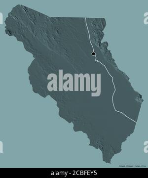 Chikwawa, district of Malawi. Colored elevation map with lakes and ...