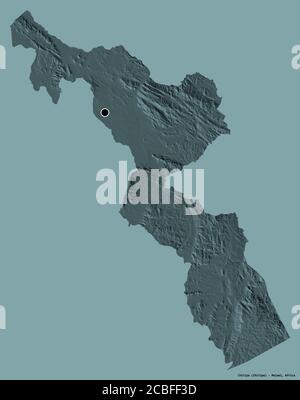 Chitipa, district of Malawi. Colored elevation map with lakes and ...