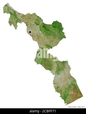 Shape of Chitipa, district of Malawi, with its capital isolated on ...