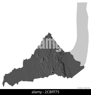 Dedza, district of Malawi. Bilevel elevation map with lakes and rivers ...