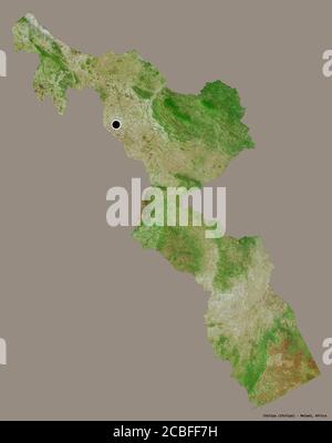 Shape of Chitipa, district of Malawi, with its capital isolated on ...
