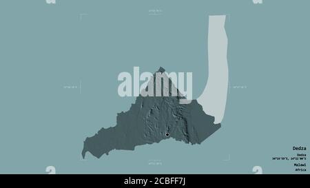 Area of Dedza, district of Malawi, isolated on a solid background in a ...