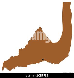 Shape of Dedza, district of Malawi, with its capital isolated on a ...