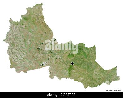 Shape of Dowa, district of Malawi, and its capital. Distance scale ...