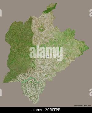 Shape of Kasungu, district of Malawi, with its capital isolated on ...