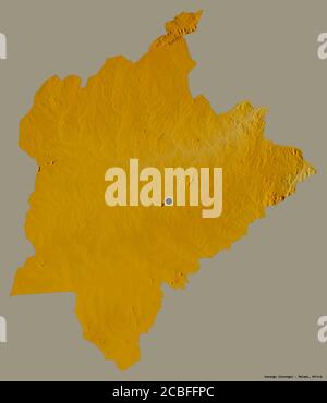 Shape of Kasungu, district of Malawi, with its capital isolated on ...