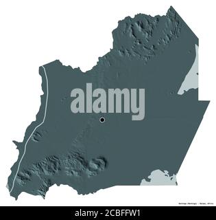 Machinga, district of Malawi. Colored elevation map with lakes and ...