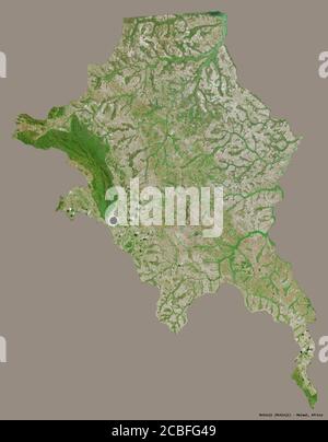 Shape of Mchinji, district of Malawi, and its capital. Distance scale ...