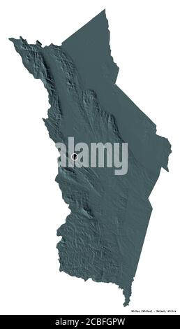 Shape of Ntcheu, district of Malawi, and its capital. Distance scale ...