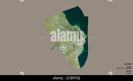 Zoom in on Salima (district of Malawi) extruded. Oblique perspective ...