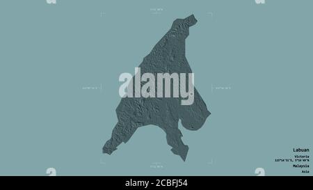 Area of Labuan, federal territory of Malaysia, isolated on a solid ...