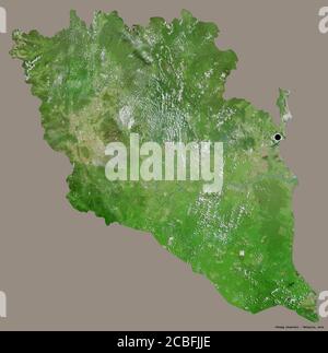 Shape of Pahang, state of Malaysia, with its capital isolated on white ...