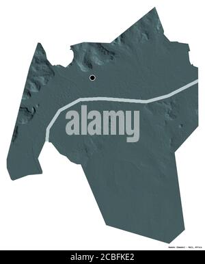 Shape of Bamako, district of Mali, with its capital isolated on a solid ...