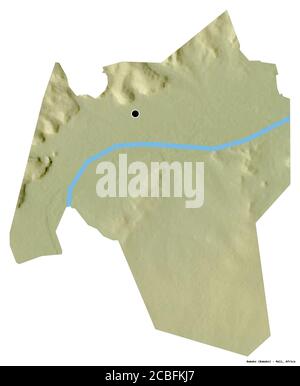 Shape of Bamako, district of Mali, with its capital isolated on white ...