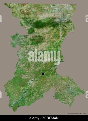 Koulikoro, region of Mali. Solid color shape. Corner auxiliary location ...