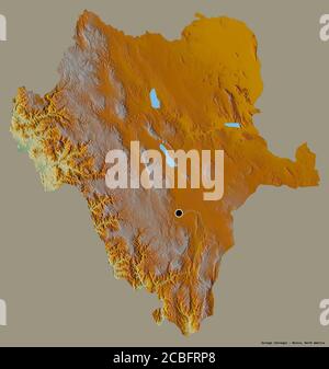 Durango, state of Mexico. Solid color shape. Corner auxiliary location ...