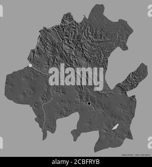 Hidalgo, state of Mexico. Bilevel elevation map with lakes and rivers ...