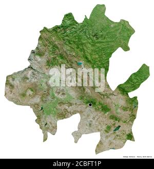 Shape of Hidalgo, state of Mexico, with its capital isolated on white ...